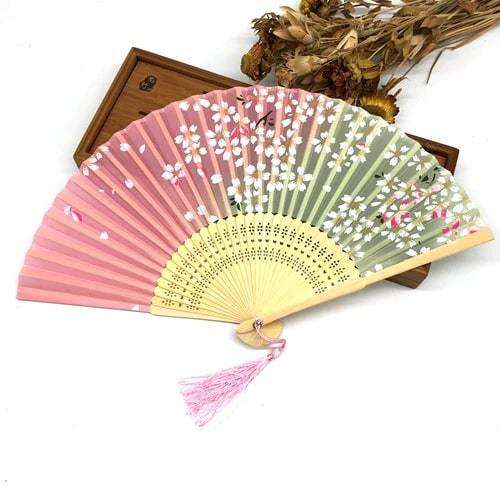 EVENTAIL SAKURA VERT - L'Eventail Rouge – Éventail Rouge